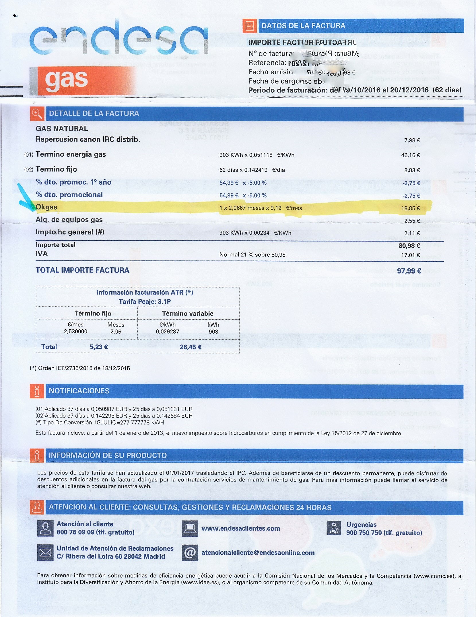 mayoria Clásico Podrido endesa clientes gas facturas Competencia Hacer ...