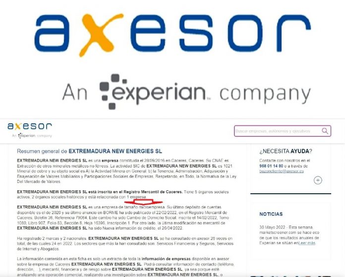 La cia. “extremeña” del litio es una microempresa de 3.000 euros de ...